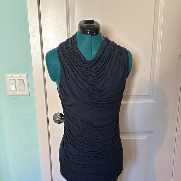 Helmut Lang | Dresses | Helmut Lang Dark Blue Draped Skin Tight Dress ...